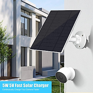 Solar Panel for Google Nest Cam Outdoor or Indoor,5W IP66 Waterproof Solar Panel for Google Nest Camerawith 9.84Ft Charging Cable & 360° Mount