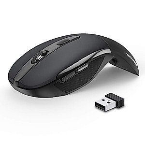 TECKNET Folding Wireless Mouse, 2.4G Travel Mouse with USB Receiver, Wireless Mouse for Laptop, Notebook, PC, Computer, Portable Mouse 3 Adjustable DPI 2000/1500/1000, 24 Months Battery Life
