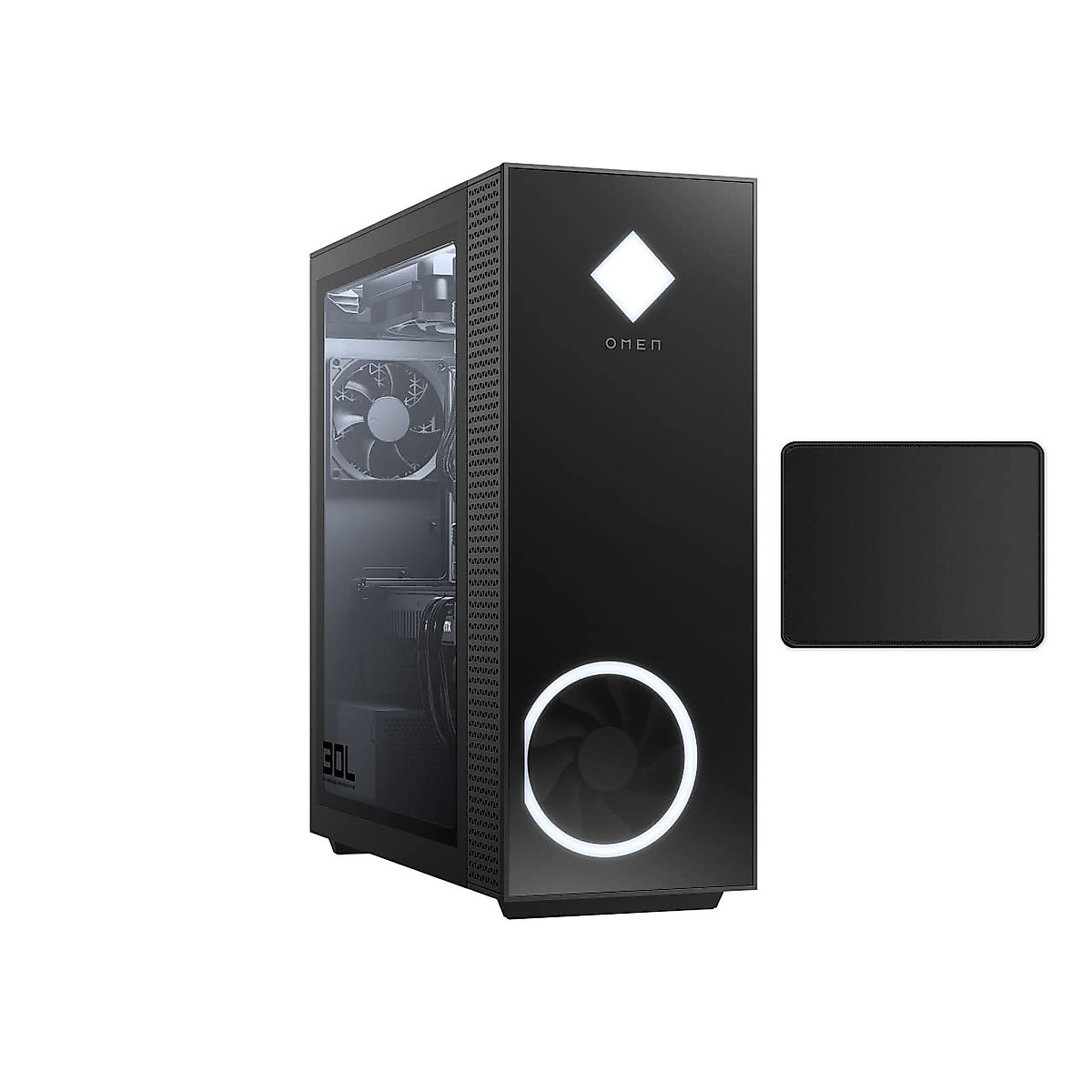 HP OMEN Gaming Premium Desktop | AMD Ryzen 5 5600G 6-Core Upto 3.9GHz 32GB RAM 1TB SSD Radeon RX 6600XT Windows 11 Home Keyboard and Mouse with Pad Bundle Black