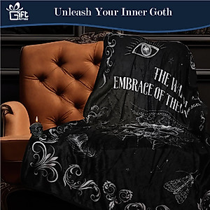 GiftAmaz Gothic Gifts for Women, Goth Theme Box with Gothic Coffee Mug, Goth Skull Candle, Gothic Skull Earrings, Blanket and More, Christmas Party Basket Gothic Gifts for Teens Girls Friend