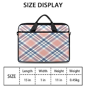 Checkered Pattern Laptop Computer Bag Waterproof Shoulder Messenger Bag 13-15 inch Durable Laptop Tote Bag with Shoulder Strap Handle Lightweight Crossbody Briefcase