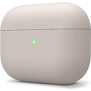 elago Liquid Silicone Case Compatible with AirPods Pro Case Cover - Triple Layer Protection, Safeguard Design, Supports Wireless Charging, Visible LED Light [Stone]