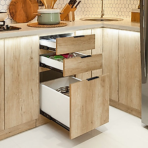 Ravinte 20 Pack Finger Pulls for Cabinets 128mm/5 Length Black Edge Pulls Matte Black Finger Cabinet Pulls Concealed Handles for Kitchen Drawer Finger Edge Pull Tab Handle