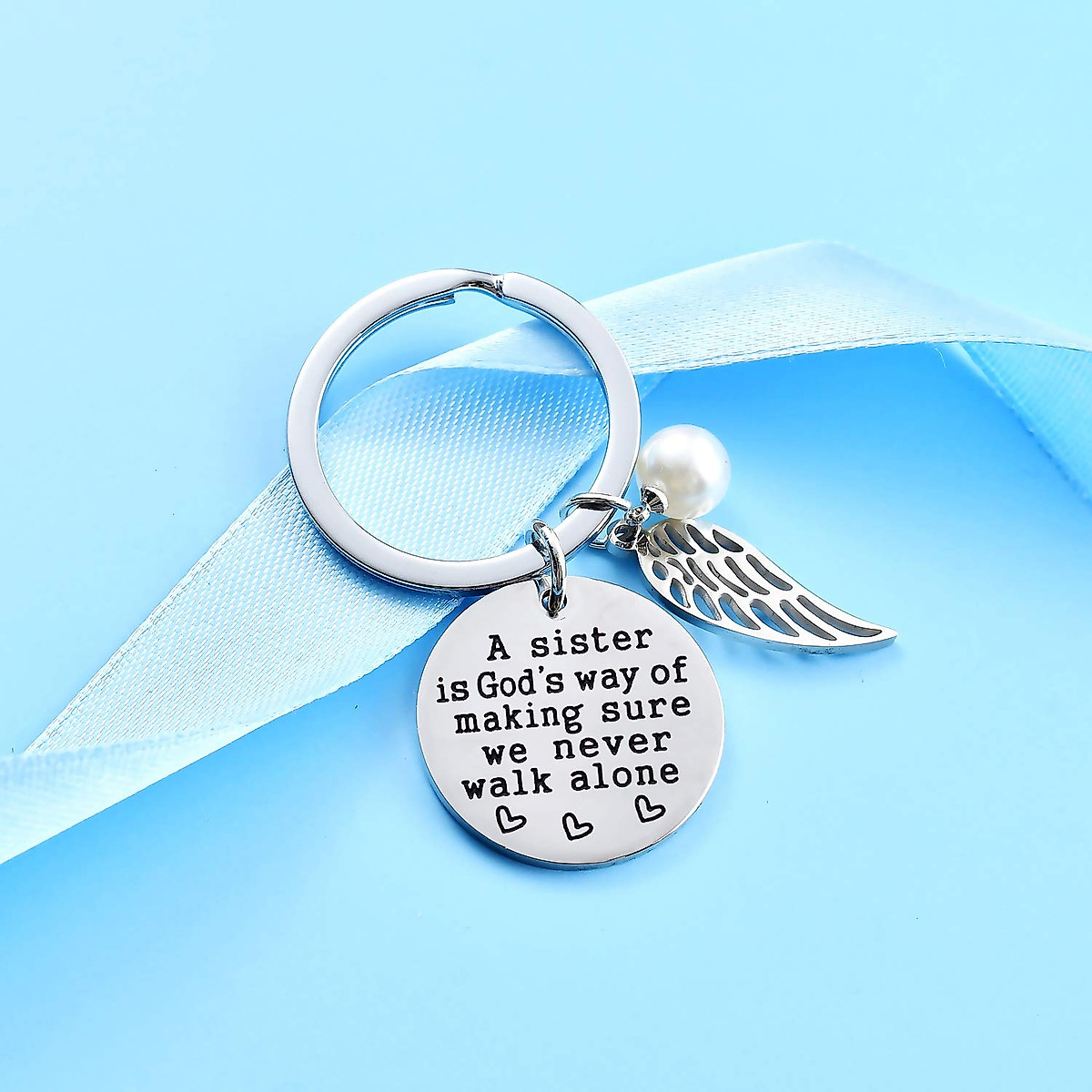 malyunin Sister Keychain Sister Gifts From Sister Friendship Christmas Birthday Gifts for Sisters A Sister is God's Way