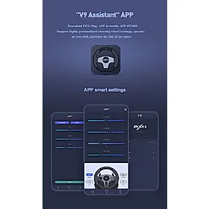 PXN V9 Gaming Steering Wheel With Pedals and Shifter 270/900° Dual-Motor Feedback Driving gaming Racing Wheel for PC,PS4,PS3,Xbox One, Xbox Series X/S,N-Switch