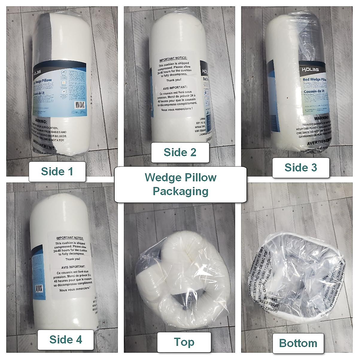 Kӧlbs Bed Wedge Pillow with Memory Foam Top | Stylish Chic Jacquard Cover | Wedge Pillow for Sleeping and Acid Reflux, Heartburn, and GERD Pillow – Snoring Pillow