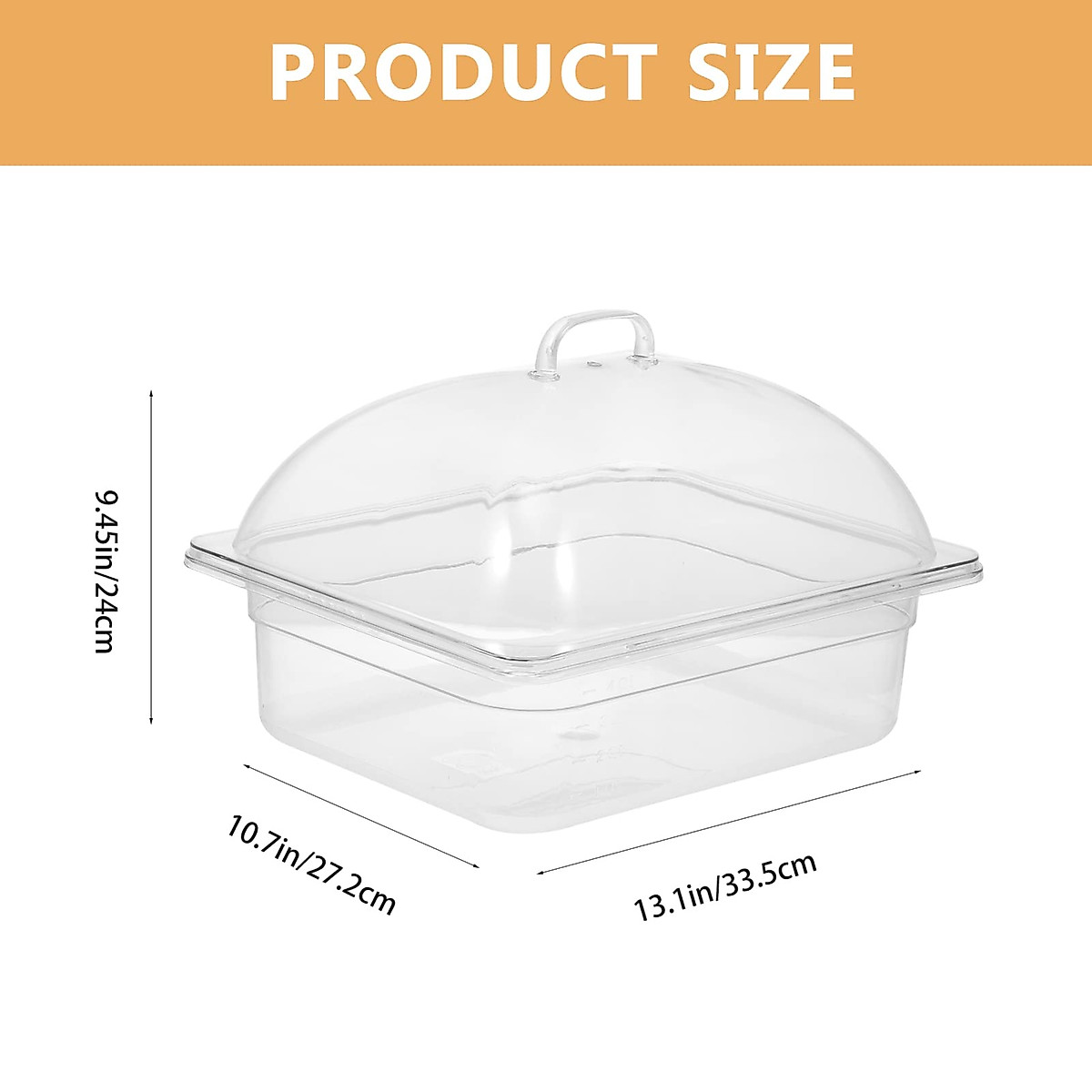 Rectangular Buffet Dish Clear Serving Tray with Dome Lid Buffet Tray Dome Cake Plate Server Platter Catering Platter for Party Food Fruit Dessert Cupcake 5L Buffets Food Plates