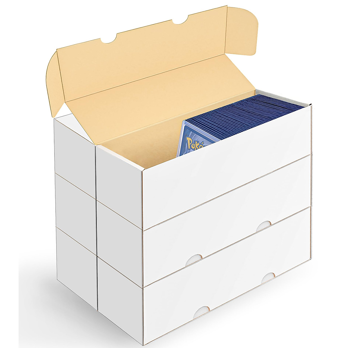 sysdmno Trading Card Storage Box for Toploader,Baseball Card Storage Box, 6 Pack Toploader Storage Box Holds 1200 Top loaders, Fits Sports, Football, Basketball and Trading Cards