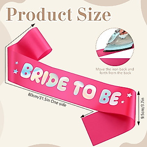 Thiccywoov Bride to Be Iridescent Sash Bachelorette Party Decorations Sash for Bridal Shower Engagement Wedding Hen Party Retro Last Disco Pastel Bridal Shower Gift (Rose)