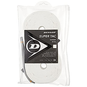 Dunlop Sports unisex adult 30-Grip Roll Tennis overgrips, White, 30-Pack US