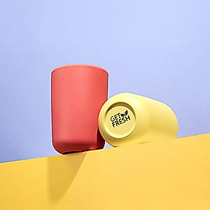 GET FRESH Bamboo Kids Cups Set – 4-pack Reusable Bamboo Cups for Toddlers and Adults – Colorful Bamboo Fiber Drinking Cups for Children – Bamboo Kids Dinnerware Set for Everyday Use