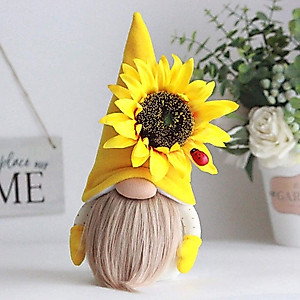 GDYYEZI Sunflower Garden Gnome, Sunflower Spring Gnome Mantel Display,Handmade Gnome Faceless Plush Doll, Farmhouse Tiered Tray Rustic Sca