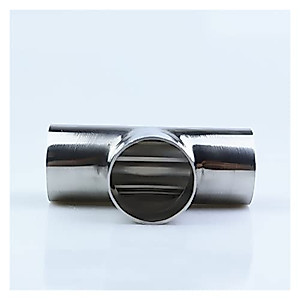 C'EsTBon 16/19/22/25/28/32/38/45/51/63/76/102mm Pipe OD Butt Weld Tee 3 Way Connector Sanitary Pipe Fitting SUS304 Stainless Homebrew Joyous (Size : 45mm Pipe OD)