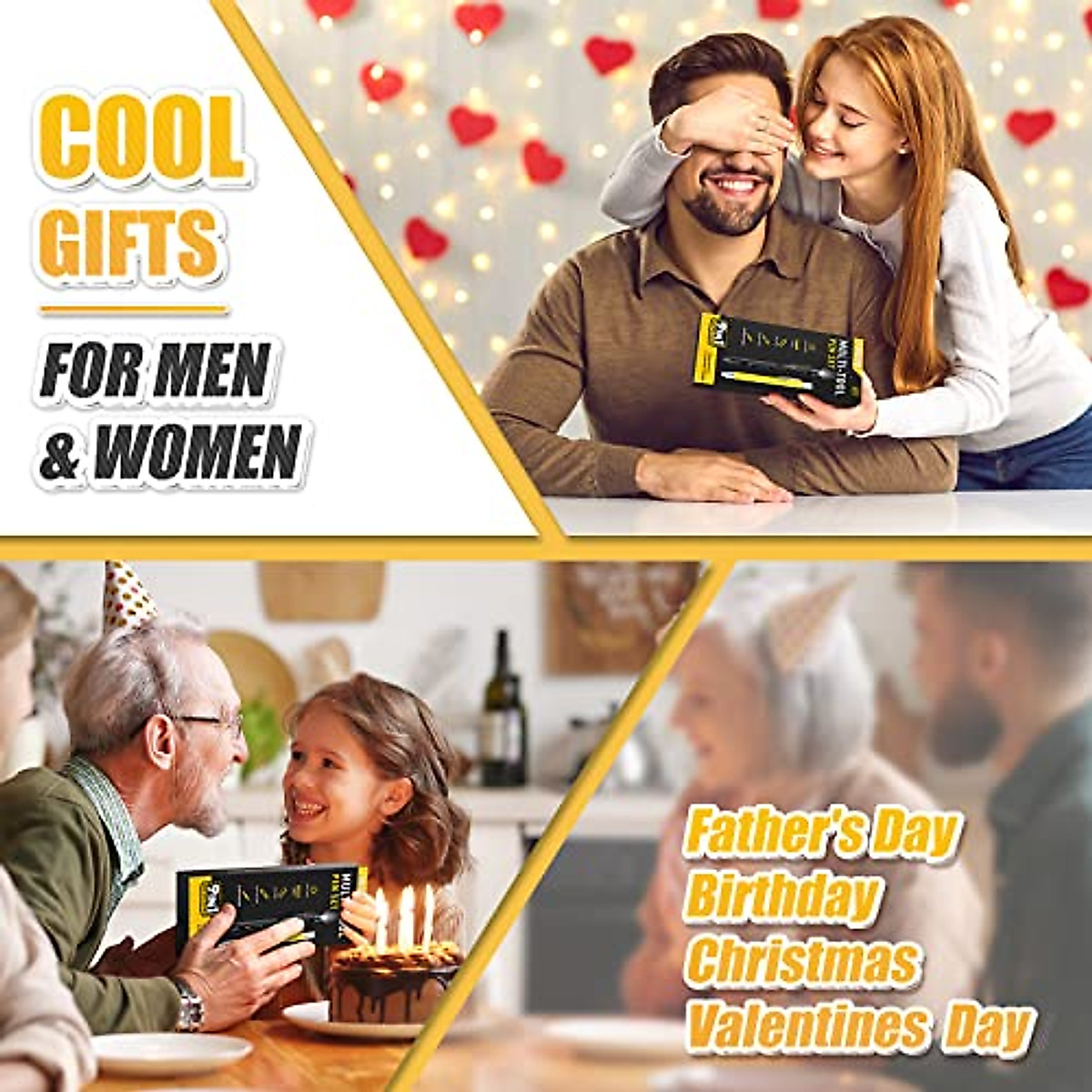 INOMO Dad Gifts from Daughter, 9 in 1 Multitool Pen, Father's Day Gifts for Dad, Birthday Gifts for Men Gifts, Boyfriend Gifts for Grandpa, Cool Gadgets for Men, Gifts for Men Who Have Everything