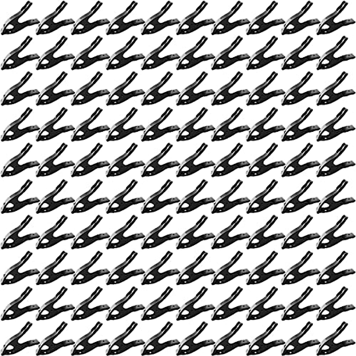 100 pcs. 2" Inch Spring Metal Clamps wholesale Bulk - All Black