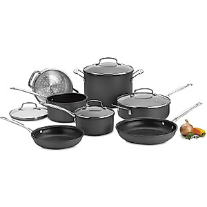 Cuisinart 11-Piece Cookware Set, Black, Chef's Classic Nonstick Hard Anodized, 66-11