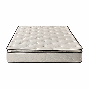 NUTAN 10-Inch Medium Plush Pillowtop Innerspring Mattress, Full,Beige