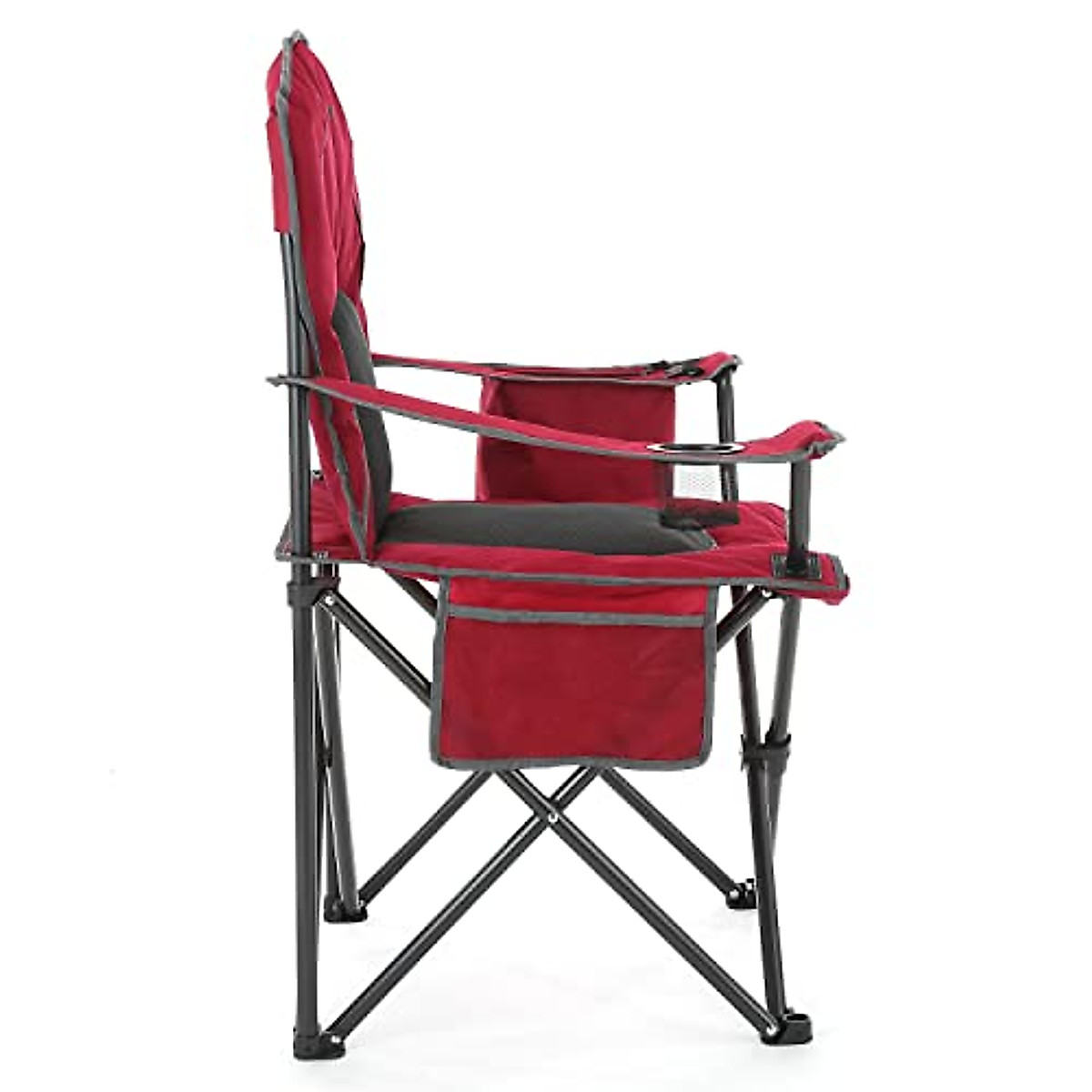 ARROWHEAD OUTDOOR Portable Folding Camping Quad Chair w/ 4-Can Cooler, Cup-Holder, Heavy-Duty Carrying Bag, Padded Armrests, Supports up to 330lbs, USA-Based Support