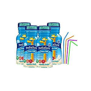 PediaSure Immune Support Kids Protein Shake Grow & Gain Vanilla Flavor, 8 Fl Oz 4 Pack