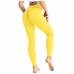 Textured High Waist Yoga Pants for Women Tummy Control Slimming Booty Butt Lift Leggings Anti Cellulite Workout Tights