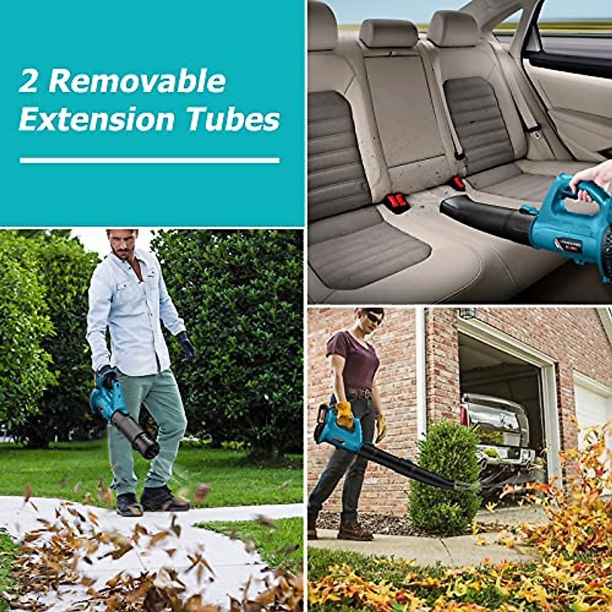 Cordless Leaf Blower - BHY 320 CFM 150 MPH Battery Leaf Blower with 4.0Ah Battery & Charger, 2 Section Tubes, 6 Dials, Electric Leaf Blower for Dust, Snow Debris,Yard, Work Around The House