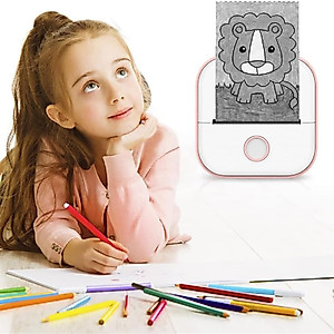 Peocryy Thermarote Mini Printer, Mini Pocket Printer, Bluetooth Mini Mobile Thermal Printer, Portable Bluetooth Inkless Printer Machine, Inkless Sticker Printer for Study, DIY Scrapbook