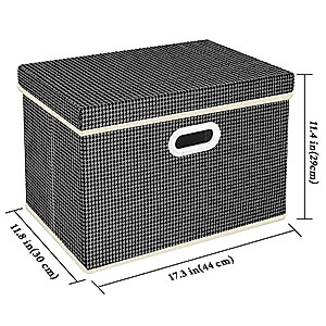 TYEERS Large Collapsible Storage Bins with Lids, Patterns, Washable, Fabric Decorative Storage Boxes for Organizing 17.3x11.8x11.4 inches, 5 Pack, Gray