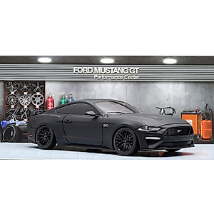 2019 Ford Mustang GT 5.0 Coupe Matt Black 1/18 Diecast Model Car by Diecast Masters 61005