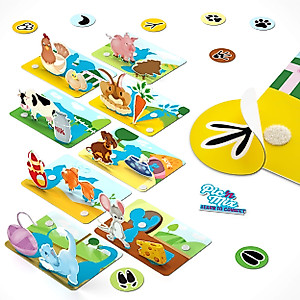 Toddler farm animals barn set board games, speech therapy toys, matching game little people farm, fine motor skills toys, sensory toys for toddlers 3-4, Toddler Puzzle, Staking games for toddlers