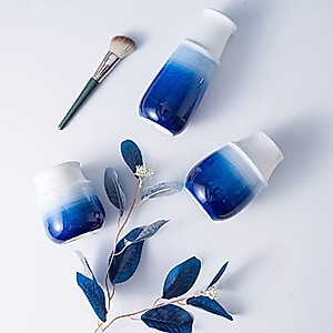 Bathroom Accessory Set 4 Piece & Blue Vase 3 Piece,Rustic Farmhouse Bathroom Decor, Living Room Decor, and Accessories, Blue