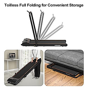 DAEYEGIM Treadmill-Walking Pad-Under Desk Treadmill-2 in 1 Folding Treadmill-Treadmills for Home-Black Orange