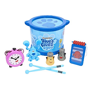 Blue's Clues & You! Musical Drum Set, Kids Toy Instruments, Drum, Tambourine, Washboard, Clackers, Shakers, Kids Toys for Ages 3 Up by Just Play