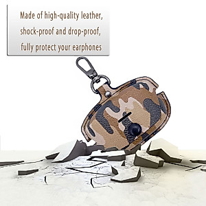 Cover for wf-1000xm4 Cases, Camo Fashion Premium Leather Business Folio Cover for Sony wf-1000xm4