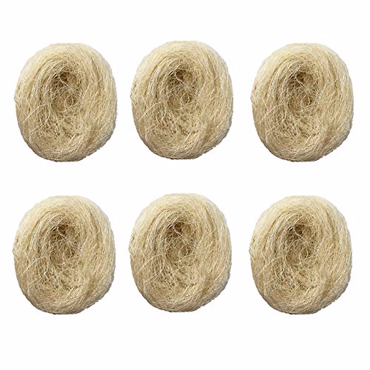 kathson Bird Nesting Materials Coconut Fiber Bird Nest Bedding Material Warm and Breathable Linen Silk for Bird Small Animals (6 Pack)