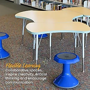 ECR4Kids ACE Active Core Engagement Wobble Stool, 15-Inch Seat Height, Flexible Seating, Blue