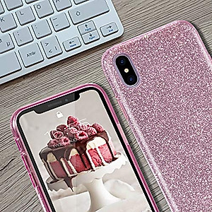MATEPROX iPhone Xs Max case,Bling Sparkle Cute Girls Women Protective Case for iPhone Xs max 6.5"(Pink)