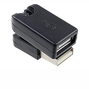 CERRXIAN Rotating and Swivel Twist USB 2.0 Type A Male to Type A Female 360 Degree Rotation Adjustable Right Angle Extension Adapter Convertor (2-Pack,AM-FM)