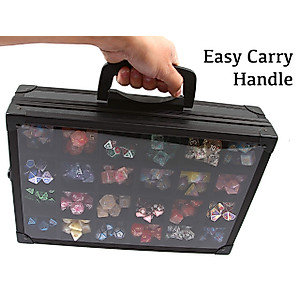 Forged Dice Co. Dice Display Case and Rolling Tray with 2 Removable Divided Dice Trays - Storage Box Holds up to 480 Metal or Plastic Polyhedral Dice Sets - Great for Dice Collectors or RPG D&D Games