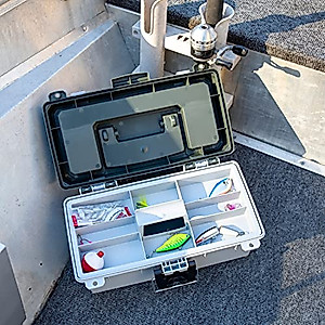 Sheffield 12670 13" Tackle Box, Fishing Gear Organizer for Fly Fishing, Flip-Up Lid, Lift-Out Tray, Stackable Storage, Made In USA