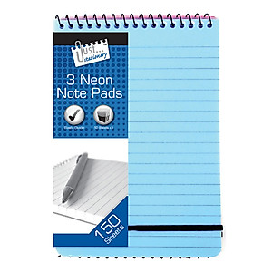 Just Stationery 128x176mm Neon PP Cover Notebook (Pack of 3)