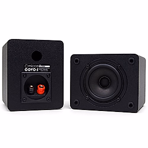 Micca COVO-S Compact 2-Way Passive Bookshelf Speakers for Desktop Stereo or Home Theater Surround Sound, 3-Inch Woofer with Concentric Tweeter, Wall Mountable, Pair, Black