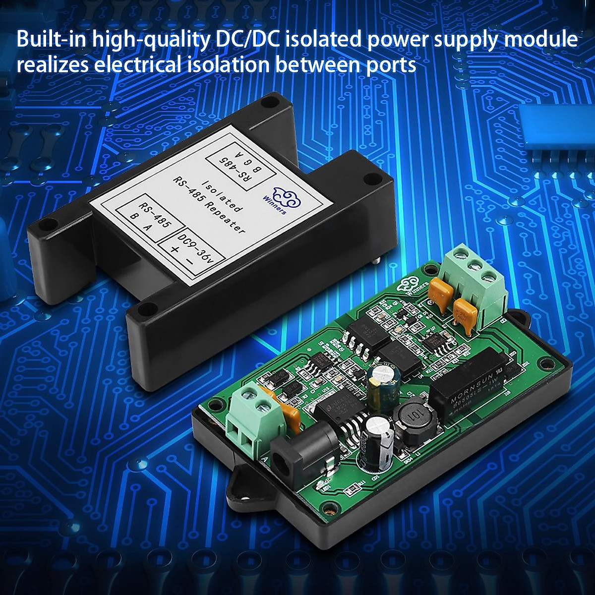 Industrial Grade Photoelectric Isolation RS485 Repeater DC DC Isolated Power Module Amplifier Converter for Attendance Machine, IC Card Charging System