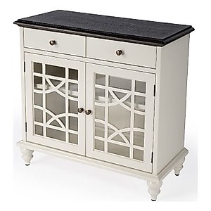 BOWERY HILL Traditional Wooden 2 Door 2 Drawer Cabinet - White
