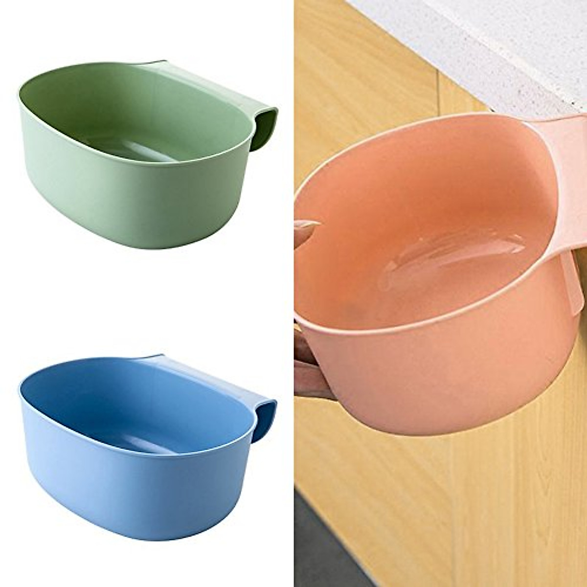 angel3292 Over The Cabinet Door Hanging Waste Basket,Hanging Garbage Waste Bin Trash Barrel Storage Container Trash Can Storage Basket Green