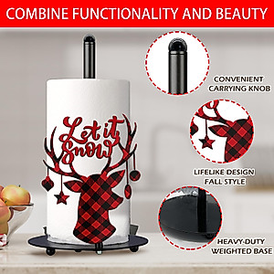 Christmas Paper Towel Holder, Christmas Bathroom Decor, Christmas Kitchen Decor Accessories Paper Towel Holder Stand, Metal Christmas Decorations for Kitchen, Large Towel Stand for Countertop