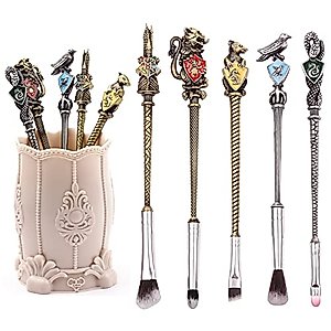 【2 Color Options】Metal Wand Gifts Makeup Brushes Set Wi-zard Wand Makeup Brushes Set Make Up Brushes for Women - Brushes Holder Pot Not Included