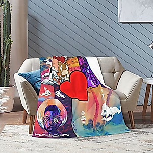 Flannel Fleece Throw Blanket Couch Blanket 60"x50" ,3D Printing Soft Lightweight Durable Cartoon Home Decoration Warm Plush Blanket Kid Custom cudi Blanket for Sofa