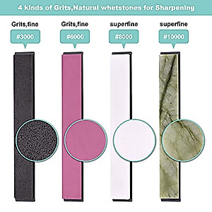 Sharpening Stone, IMAGE Knife Sharpening Stone 3000/6000/8000/10000 for Sharpener, Whetstone Sharpening Kit Professional Sharpening Plate Grindstone, Great for Scissors, Chisels and Carving Tools