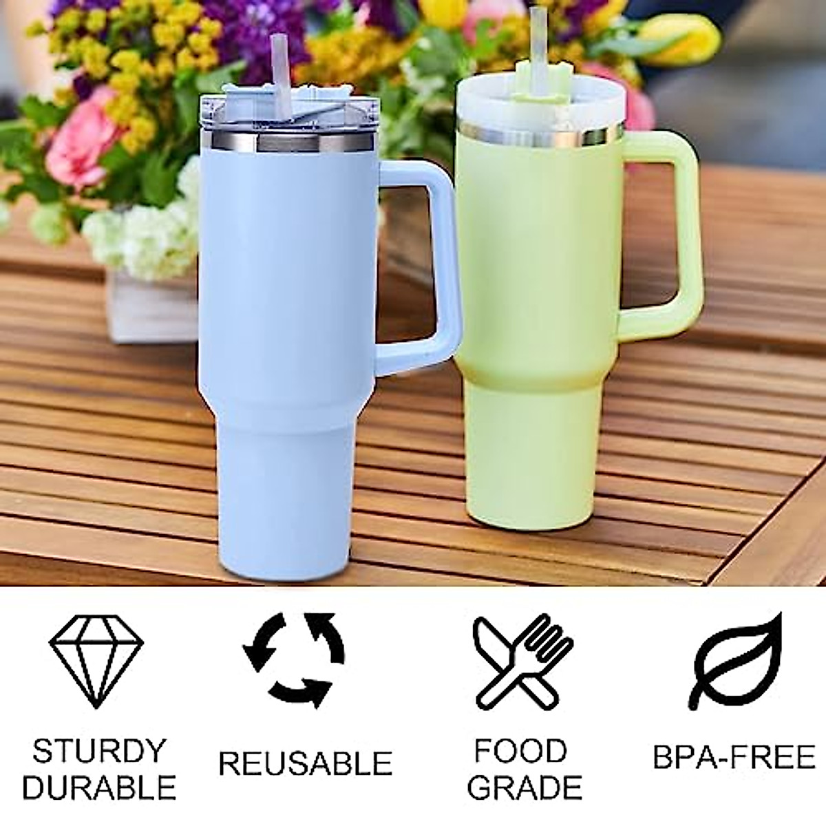 Replacement Glass Straws for Stanley 40 oz 30 oz Tumbler, 6 x 12 inch Long Straight Drinking Reusable Glass Straws for Bottles, Bring 2 Cleaning Brushes, Dishwasher Safe - Eco-Friendly.