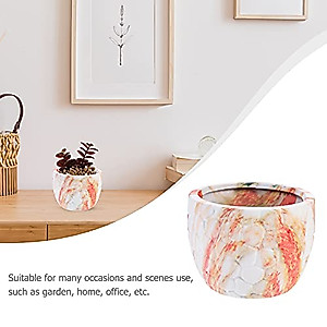 Veemoon Ceramic Home Pots Mini Holder Vase Desktop Arrangement Flower Bud Balcony Drainage Texture Air Outdoor Bonsai Center Ornament Pattern Marbling Plants Plant A Container Garden